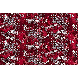 University of Alabama Cotton Fabric by Sykel-Licensed Alabama Crimson Tide Splatter Cotton Fabric