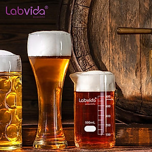 Labvida 12pcs of Glass Beakers Shot Glass, Vol.25ml, 3.3 Borosilicate Griffin Low Form with Printed Graduation, LVA001