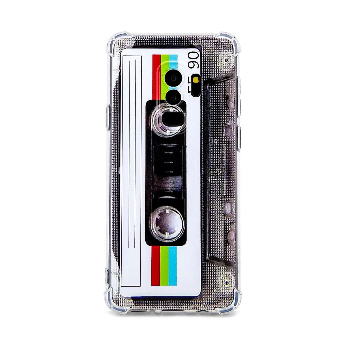 FAteamll Case for Galaxy S9 Plus,with Reinforced Corners TPU Soft Bumper Retro Cassette Tape Case Compatible with Samsung Galaxy S9+