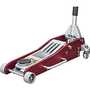 BIG RED AT830003XLR Torin Low Profile Economic Aluminum Service/Floor Garage Jack with Quick Lift Pump, 3 Ton (6,000 lb) Capacity, Red