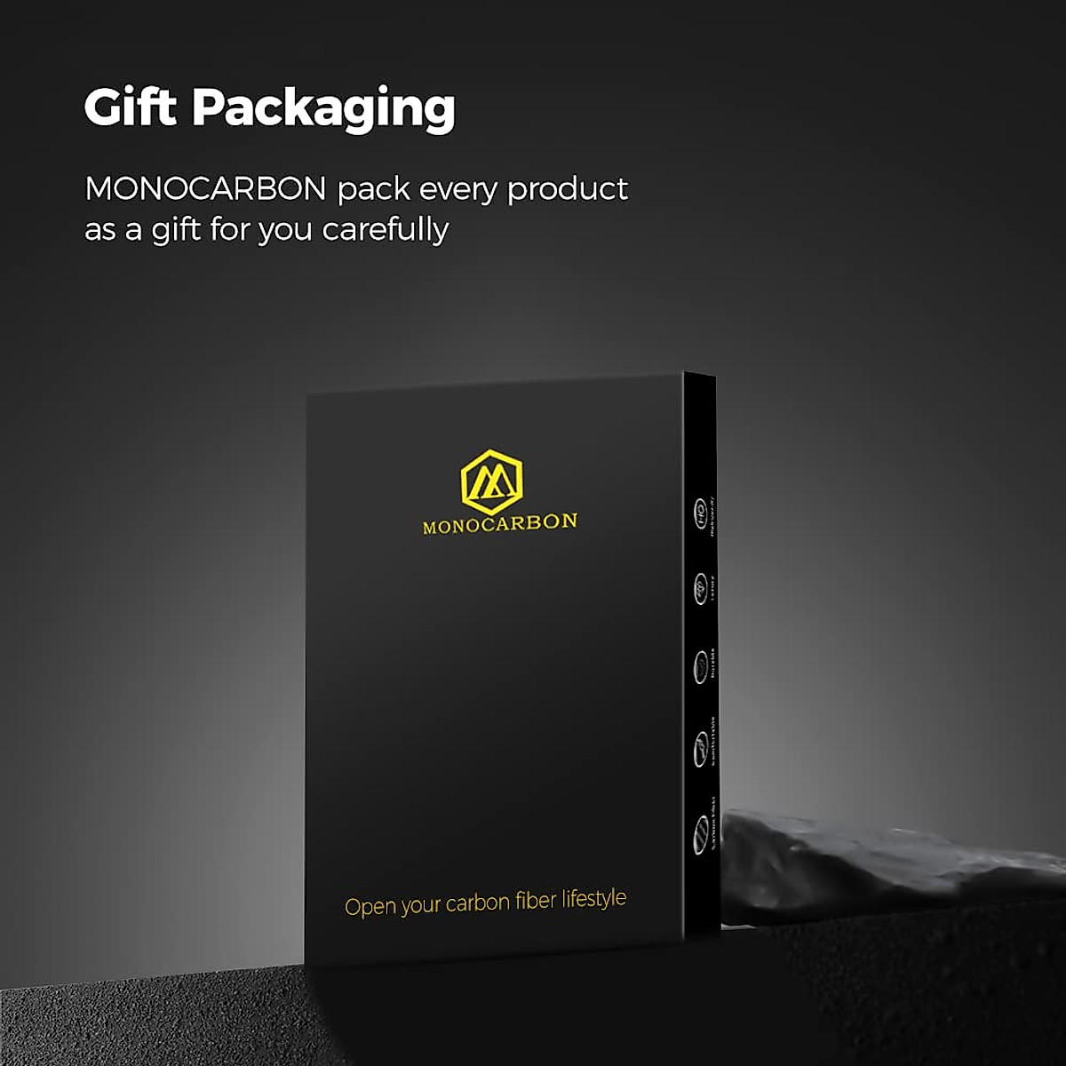 MONOCARBON Carbon-Fiber-Money-Clip-for-Men, Minimalist-Money-Holder for Cash, High Elastic Carbon-Fiber-Wallet, Slim and Durable (Twill Matte Black)