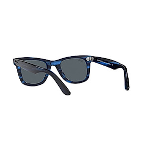 Ray-Ban RB2140 Original Wayfarer Square Sunglasses, Striped Blue/Blue, 50 mm