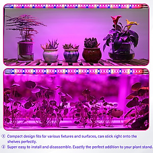 iPower LED Grow Light Strips Full Spectrum for Indoor Plants with Auto ON/Off 3/9/12H Timer, 10 Dimmable Levels 48 LEDs Per Tube, Sunlike Grow Lamp for Hydroponics Succulent, 1 Pack, Mix, 4 Tubes