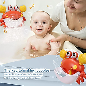 Charmspal Toddler Bath Toy Bubble - Crab Bath Toys for Kids - Bathtub Toys Musical Bubble Machine - Bath Toys with Suction Cups Music - Bath Gifts for Boys and Girls Tub Presents