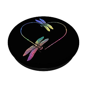 Two Dragonflies In The Shape Of A Heart Dragonfly Valentines PopSockets PopGrip: Swappable Grip for Phones & Tablets