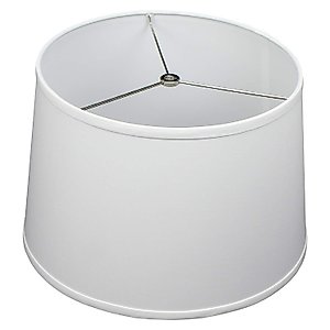 FenchelShades.com 13" Top Diameter x 15" Bottom Diameter x 10" Height Fabric Drum Lampshade Spider Attachment (Linen White)