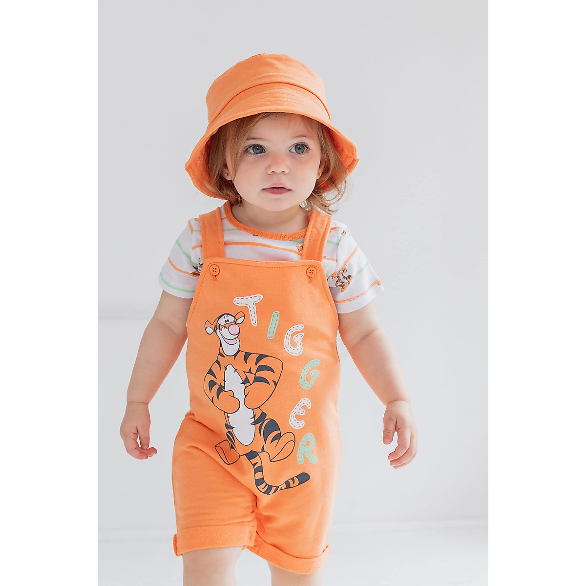 Disney Winnie the Pooh Tigger Baby Boys 3 Piece Set: Overalls T-Shirt Hat6-9 Months