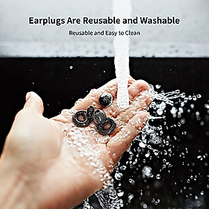 Ear Plugs for Noise Reduction and Sleeping –2 Pairs Reusable Soft Comfortable Ear Plugs–Ideal for Side Sleepers–27dB Noise Cancelling–Black