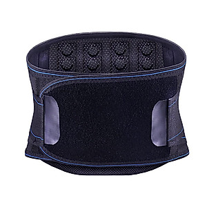 ZFF Self-Heating Waist Brace Belt Magnetic Back Brace Belt Heated Lumbar Support for Lower Back Muscle Injury Herniated Breathable Comfortable for Men and Women (Size : L/Large)