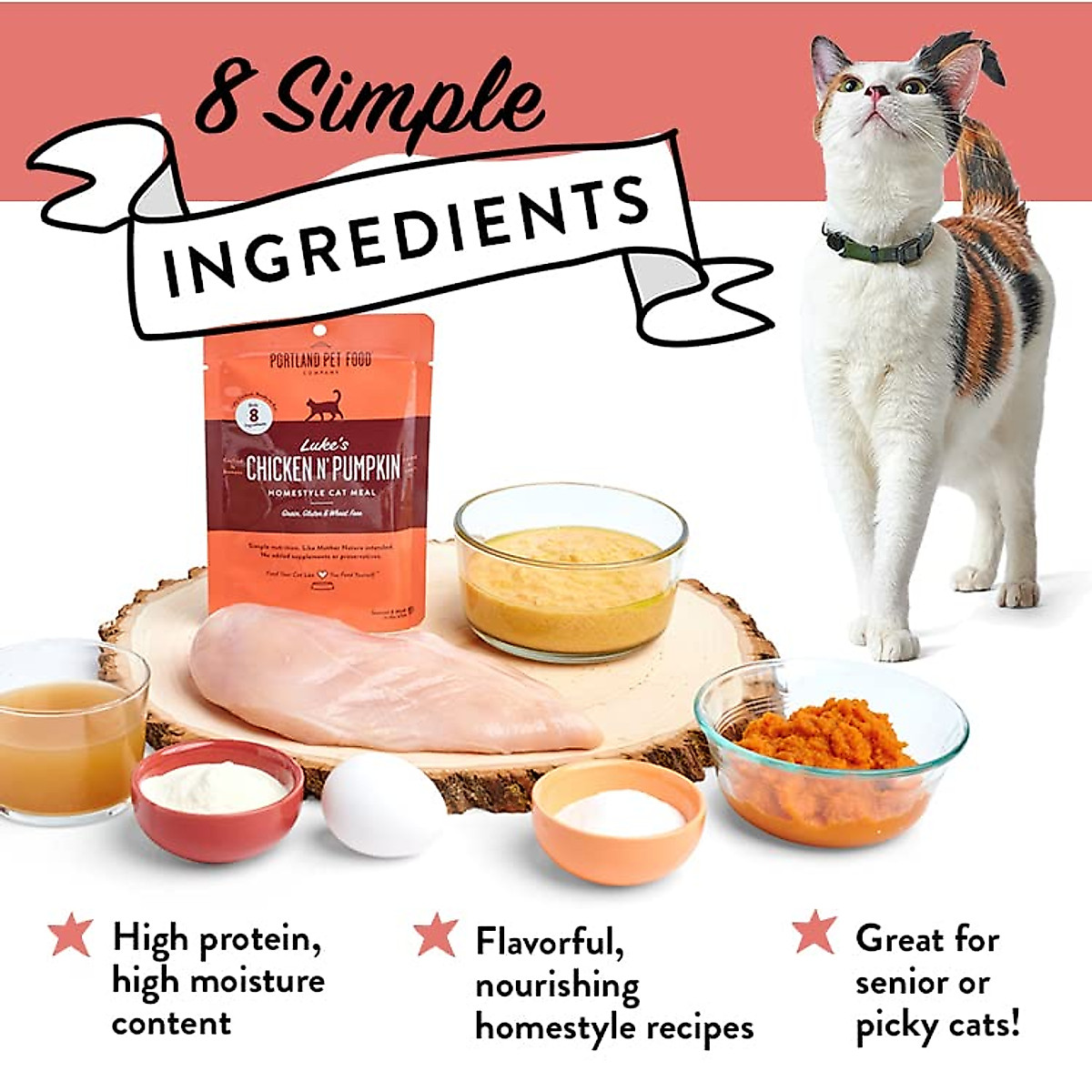 Human-Grade Mixed Variety Pack Wet Cat Food Pouch — Moist, Soft Cat Food Mixer, Topper, and Rotational Meal (Salmon, 12 Pack) by Portland Pet Food Company