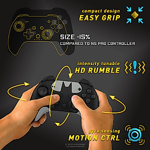 Wireless Controller Compatible with Nintendo Switch/Lite/OLED, Dark Knight Edition Remote Game Control with Turbo, Motion Control, HD Rumble - Black/Grey