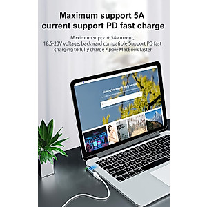 korllo USB Type C to Mag-Safe 2 Male to Female Adapter, Compatible with MacBook Air & Pro, Supports 85W/60W/45W Fast Charging