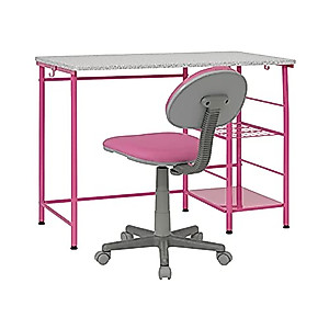 Calico Designs Study Zone II Student Desk and Task Chair 2 Piece Set, Pink