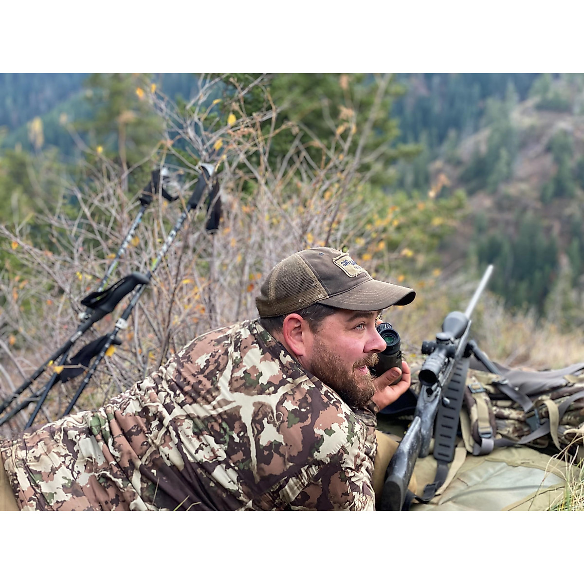 First Lite Men's Uncompahgre 2.0 Puffy Jacket - Lightweight Insulated Camo Hunting Coat - First Lite Fusion - X-Large