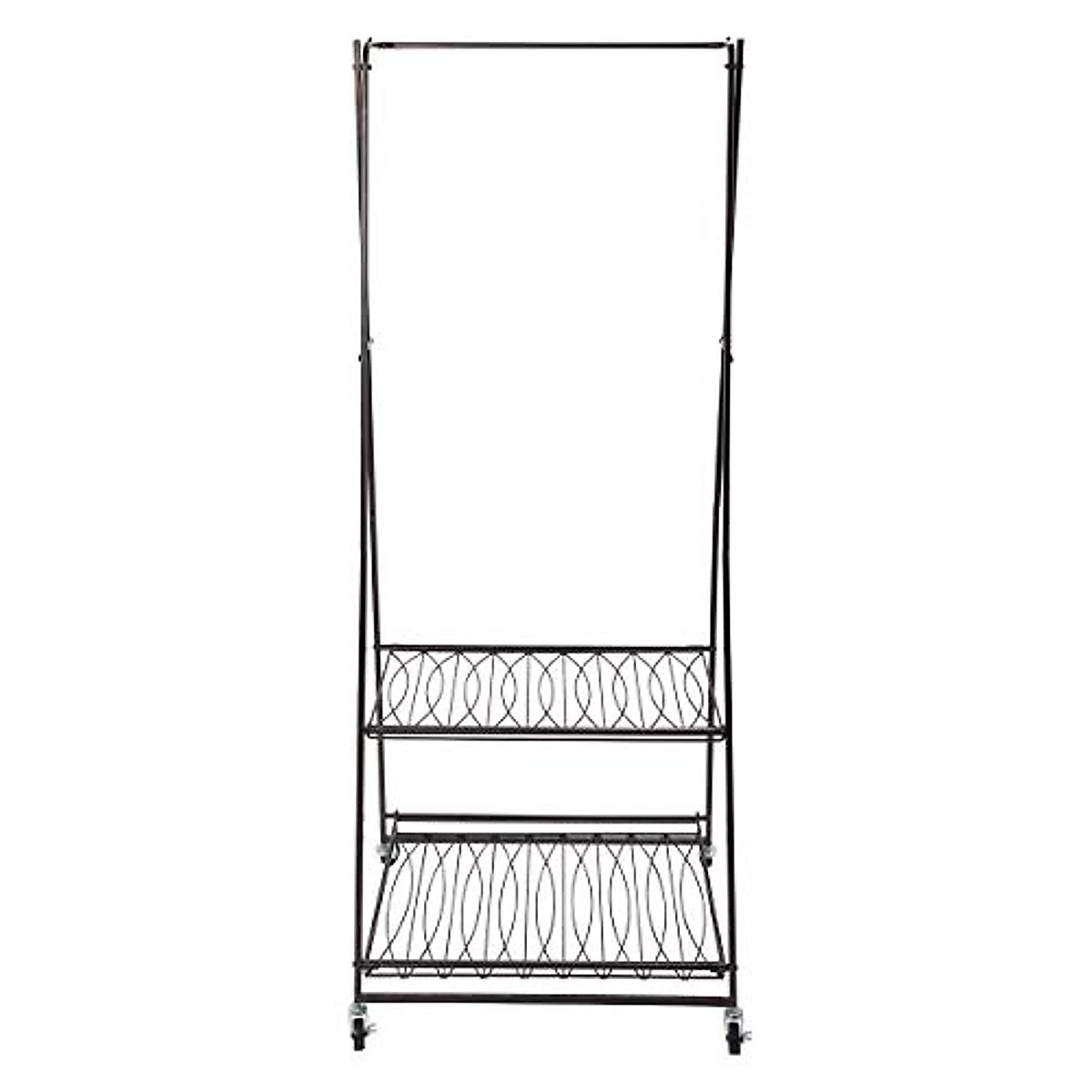 Artesa Verona Rolling Laundry Garment Rack with Shelves, Black