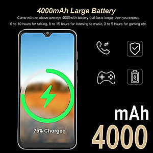 Zunate I13 Pro Max Unlocked Smartphone, 6.1in IPS Ultra HD 4G Mobile Phone with 4GB 128GB, 4000mAh, 8MP 16MP, Face Recognition, GPS, Senior Phone for Android 11(Gold)