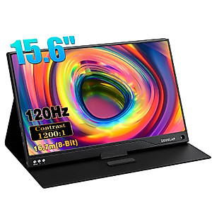 ZEUSLAP Portable Monitor 15.6 Inch 1080P 120Hz FHD Travel Metal Second External USB-C Computer Gaming Monitor with Case & Speakers for Laptop, Phone, SWTICH, PS4/PS5, etc.