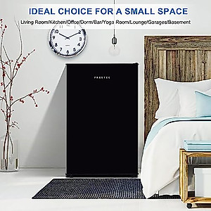 Frestec 4.5 CU' Small Refrigerator, Compact Refrigerator,Mini Fridge, Mini Fridge with Freezer, Black (FR 450 BK)