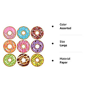 45 Pcs Donuts Cutouts Bulletin Board Donut Cutouts Donut Theme Party Decorations Confetti Donuts Cutouts with Glue Point Dots for Classroom Baby Shower Girls Doughnut Birthday Party, 5.9 x 5.9 Inch