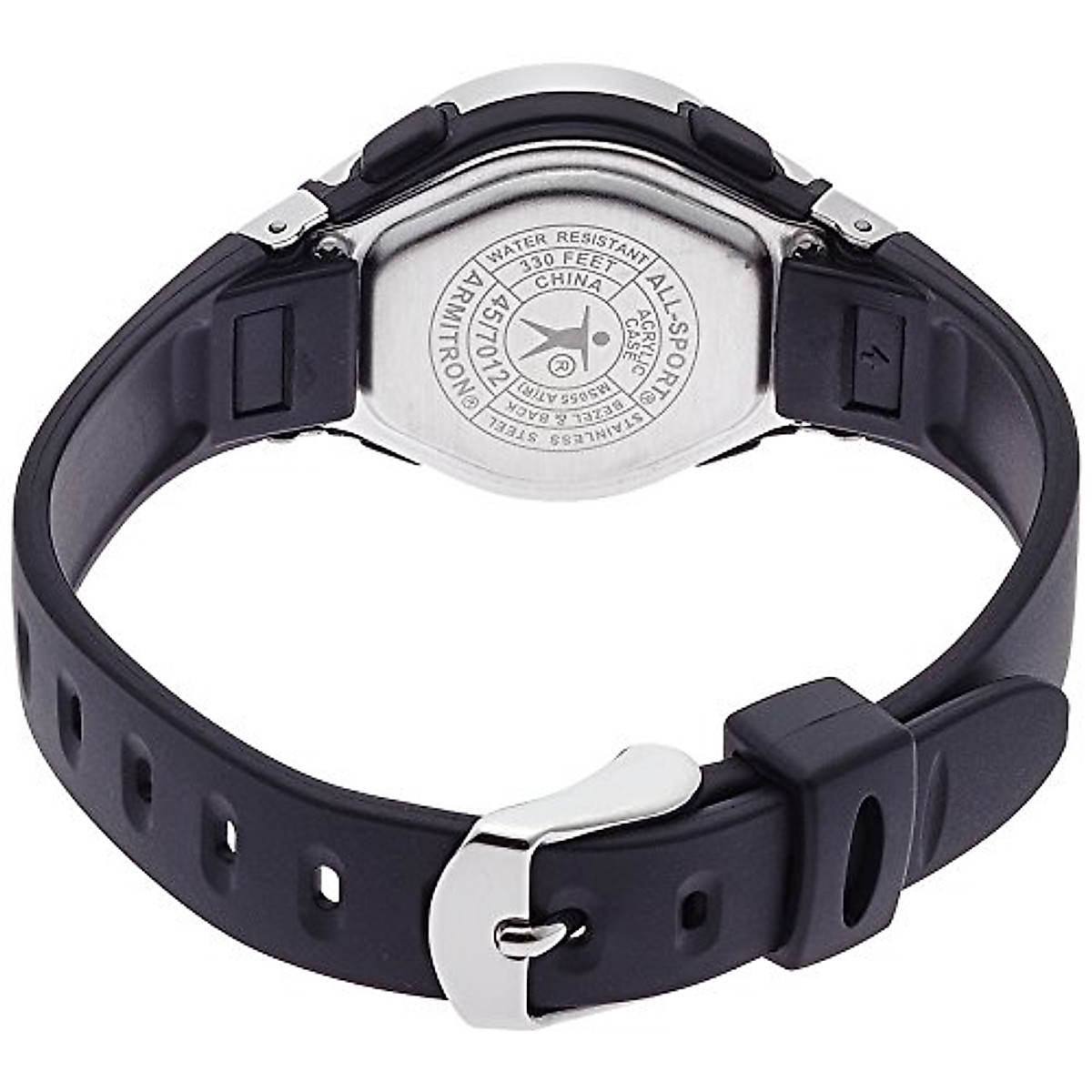 Armitron Sport Women's 457012BLK Chronograph Black Resin Stainless-Steel Accent Strap Watch