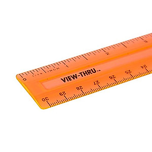 hand2mind 12"(1/16") Plastic Safe-T Ruler, Clear Rulers for Kids, Flexible Ruler, Rulers for School, Unbreakable Rulers, Straight Edge Ruler, Classroom Supplies (Pack of 24)