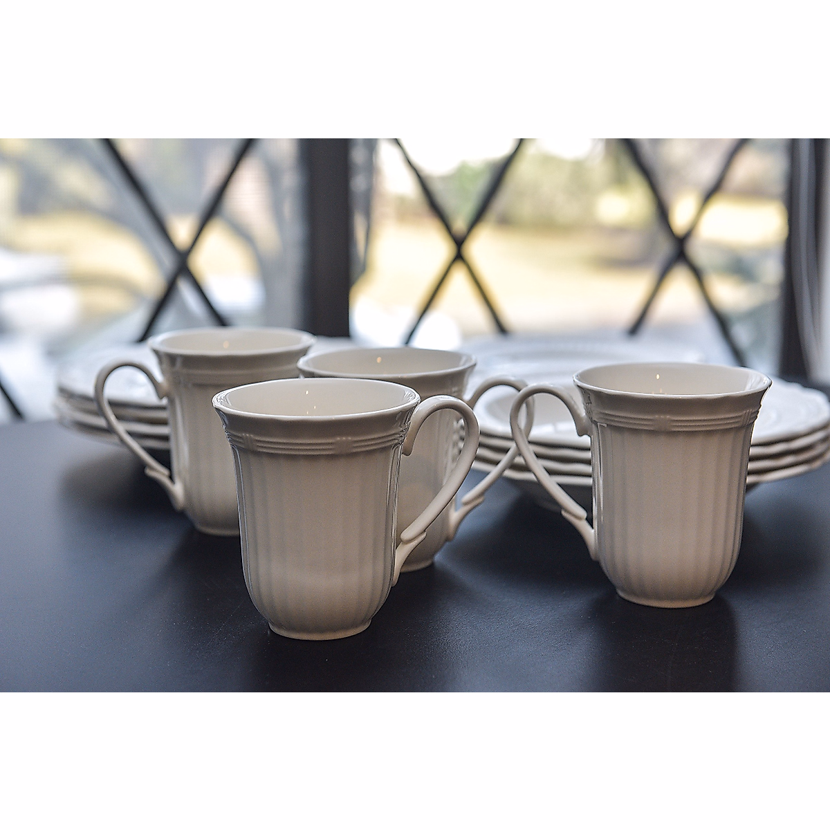 Red Vanilla Tuscan Villa 16 Piece Dinner Set with Coupe Bowl, White