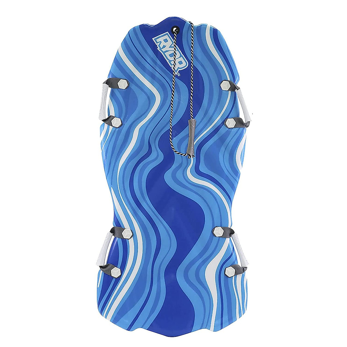 RYDR 46 Inch Molded Snow Sled (Royal Blue) - Two Riders Kids Winter Foam Sled Downhill Toboggan Sleds Plastic Sledding Board Xtreme Heavy Duty Racer Sleigh for Children, 45