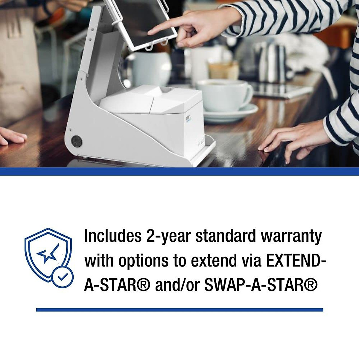 Star Micronics TSP143IVUW Wi-Fi (WLAN)/USB-C/Ethernet (LAN) Thermal Receipt Printer with CloudPRNT, Cutter, and Internal Power Supply - Gray