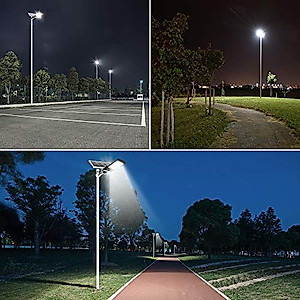 NIORSUN 400W Solar Street Lights Outdoor, Motion Sensor Dusk to Dawn Solar Security Flood Lights with Remote IP67 Waterproof for Parking Lot, Backyard, Driveway, Stadium, Garden(Bright White)