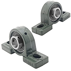 Othmro Pillow Block Bearings,2Pcs UCP204 Flanged Pillow Block Bearing 0.79inch Bore Diameter Bearing Steel/Cast Iron Self Aligning Pillow Block Flange Mounted Bearing with Set Screw Lock