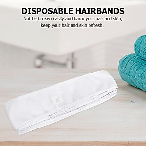 LALAFINA 48pcs Headband Skin Care Hair Band Face Washing Hair Hoop Facial Hair Bands Spa Hair Wrap Facial Head Bandana for Hair Spa Head Wraps Non-woven Fabric White Facial Mask Miss Sports