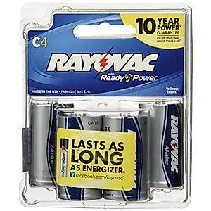 Rayovac Rayovac Alkaline Reclosable Batteries, C Size, 0.70 Pound