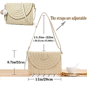 Raffia Woven Wicker Clutch Bag Straw Purse For Girls Summer Beach Crossbody Handbags