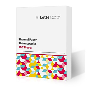 LabelCreate M833 Portable Printer with 200 Sheets US-Letter Thermal Papers Sheet, Size 8.5"×11”