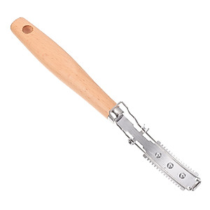 Hemoton Pig Hair Scraping Device Lame Razor Pig Hair Scraper Pork : Pig Hair Shaving Stainless Steel Meat Hair Scraper Wood Handle Blade Meat Hair Gadget Tool Meat Hair Remover