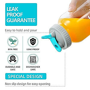 4pcs Regular Mouth Flip Cap Lids for Ball Mason Jar, Leak-free and Airtight, Easy Pouring Spout (Jars Not Included)