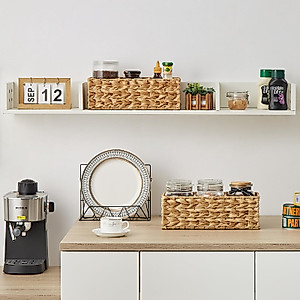 Vagusicc 3-Section Storage Basket, Hand-Woven Baskets,Toilet Paper Basket for Toilet Tank Top, Small Baskets for Organizing, 2-Pack