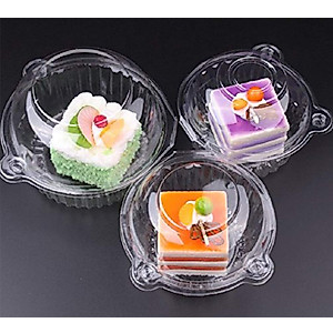 BlueSnail 50 pieces Plastic Single Individual Cupcake Muffin Dome Holders Cases Boxes Cups Pods