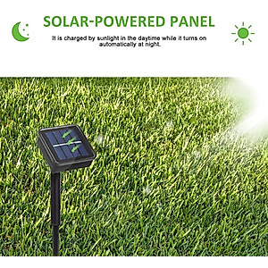 REICUA, Solar Garden Lights, Outdoor String Lights with Flowers, Waterproof 7m 50 LED 8 Twinkling Modes, Decorative Lighting Fairy Lights for Home, Gazebo, Patio, Lawn, Wedding Ornament (Blue)