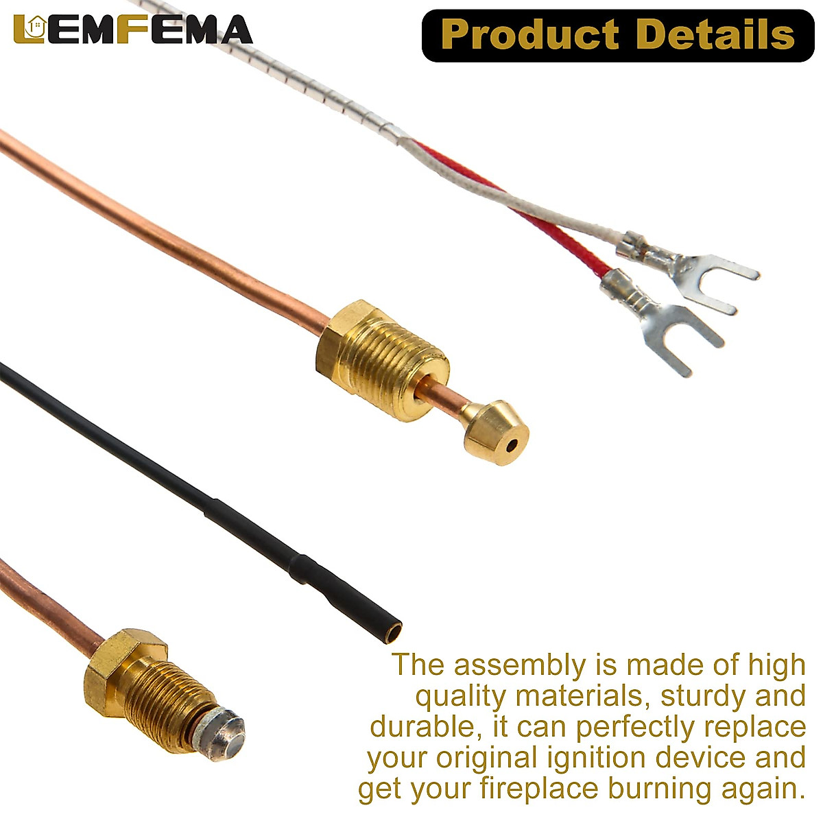 Lemfema 10002264 Propane and Natural Gas 3 Way Pilot Assembly Parts Replacement for HHT, Majestic, Monessen, Temco, Vermont Castings Fireplaces and Stoves Parts 230-1781 2103-011 2103-010