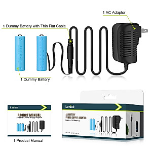 Lenink AC Power Supply Adapter for AA Battery, Replace 2 AA Battery for Pumpkin Lantern, LED Light, Thermostat, Table Lamp, Motion Sensor Trash Can (Black)