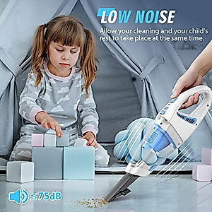 FUOAYOC Handheld Vacuum Cordless, Mini Car Hand Held Vacuum with Powerful Suction, Portable Hand Vacuum Rechargeable with LED Light for Pet Hair Keyboard Dust Office and Home Cleaning