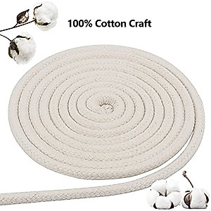 JOIKIT 1/4 Inch 328 Feet White Natural Cotton Rope, Clothesline Rope, All Purpose Braided Cord for DIY Craft Projects, Rope Basket, Potted Plants and Hanging Laundry