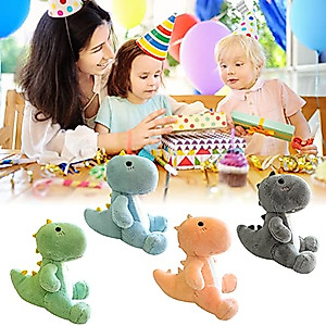 Cartoon Stuffed Animal Dinosaur Plush Toy Soft Dinosaur Plush Doll Toy Cute Furry Stuffed Dolls Hugging Pillow Sleeping Comfort Cushion Home Sofa Bedroom Decor Birthday Gift for Adults Kids Gray 25CM