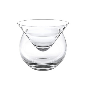 KooK Caviar Servering Set, Glass Chiller Serving Dish with Ice Holder, for Shrimp, Appetizers, Liquor, Martinis and Cocktails, Dishwasher Safe, 5 oz Bowl
