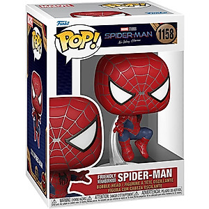 POP Marvel: Spider-Man: No Way Home - Friendly Neighborhood Spider-Man Funko Vinyl Figure (Bundled with Compatible Box Protector Case), Multicolor, 3.75 inches