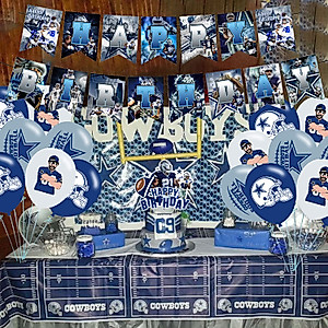 Cowboys Party Supplies,Birthday Party Decorations for Cowboys for Kids with Happy Birthday Banner,Cake Topper ,Balloons for Football Theme Birthday Party Decorations
