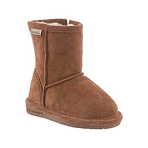 BEARPAW Baby Emma Zipper Mid Calf Boot, Hickory, 7 M US Toddler