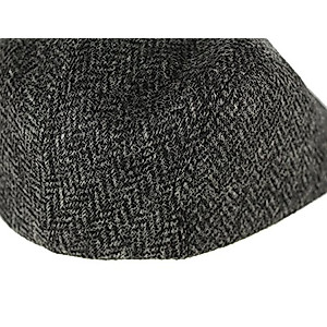 Irish Touring Cap Made in Ireland Fitted Slim Fit Genuine Tweed Charcoal S