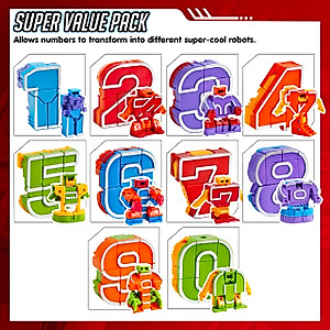 JOYIN 10 Pcs Number Bots Toys, Number Bots, Action Figure Learning Toys, Number Robots Toys, Educational Toy, Christmas Birthday Gifts for Kids Boys Girls 3 4 5 6 Years Old